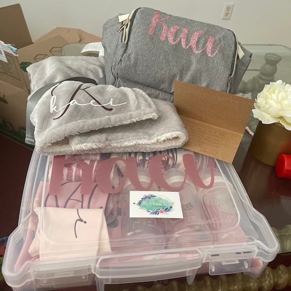 Large Personalized Baby Bundle | Take Me Home Set | Baby Shower Gift ...