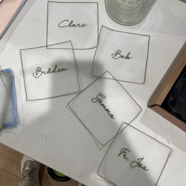 Embroidered Place Cards • Personalized, Minimalist Wedding Table ...