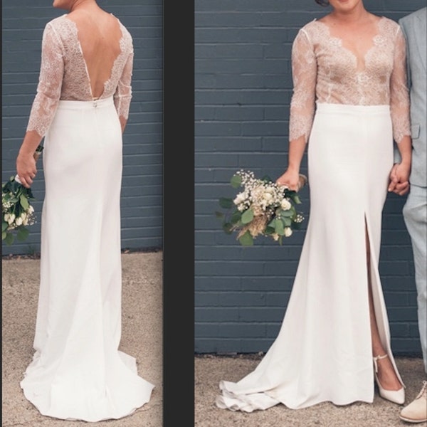 Tulle Wedding Dress Deep V Open Back 3d Flowers Ball Gown Cathedral ...