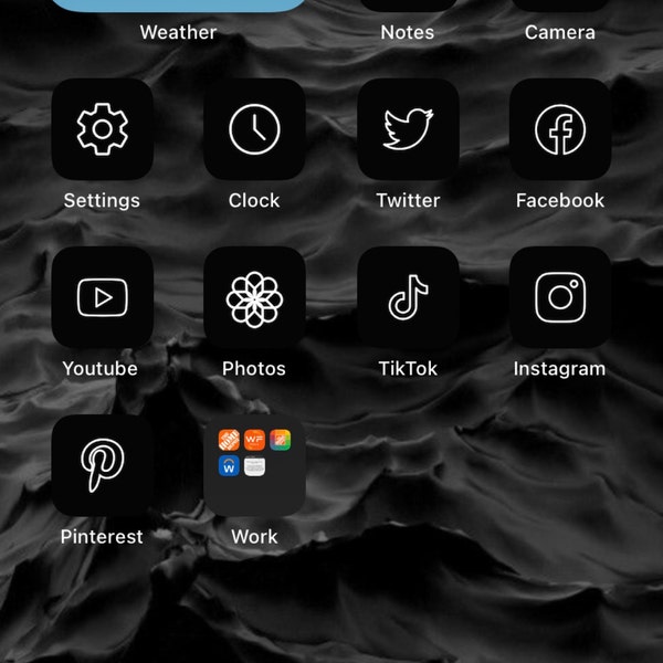 Black App Icon Pack - Premium Handcrafted Icons for Aesthetic Dark Ios ...