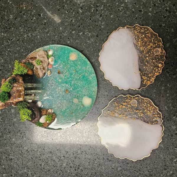 Geode Coasters 2pcs Geode Gift Housewarming Gift for Her Gift Idea ...