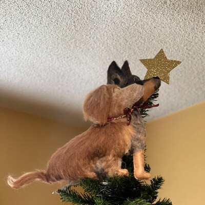 Pug Dog Christmas Tree Topper // Dog Tree Topper // Pug Holiday Decor ...