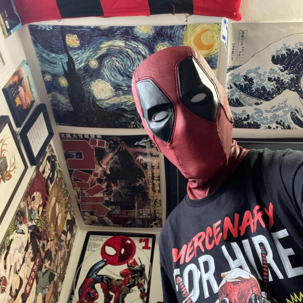 X-force Grey Deadpool Costume Cosplay Mask With Magnetic Eyes - Etsy