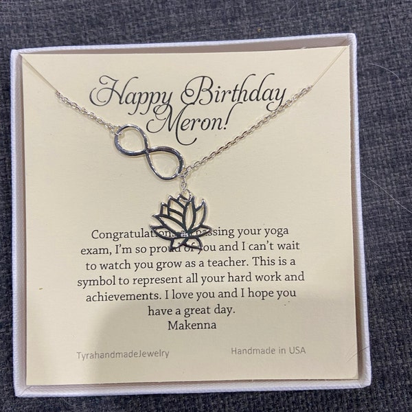 Sterling Silver Infinity Lotus Necklace,lotus Flower Necklace,sideways ...