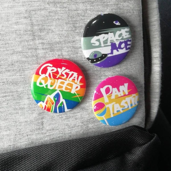 LGBTQ PRIDE PUNS Button | Asexual, Aromantic, Pansexual, Lesbian ...