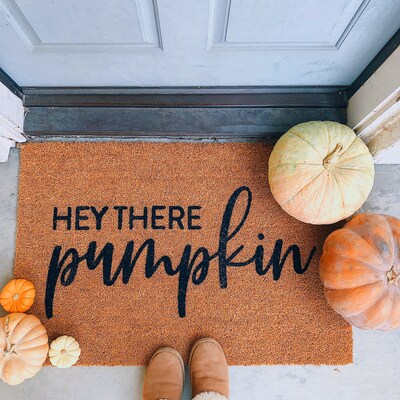 Hey There Pumpkin Doormat Hello Pumpkin, Hi Pumpkin Door Mat, Funny ...
