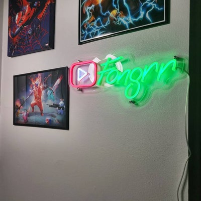 Custom Youtube Neon Sign Neon Youtuber Light Custom Youtuber Neon Sign ...