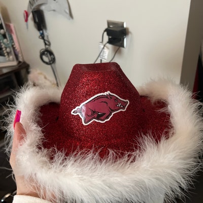 College Themed Glitter Cowboy Hat Customizable Cowgirl Hat Made to ...