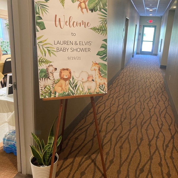 CUSTOM Jungle Welcome Sign Safari Welcome Sign Baby Shower Sign Jungle ...