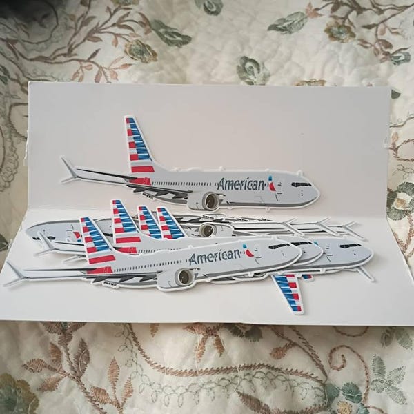 Airplane Sticker American Airlines B737 Super Matte Vinyl *mix and ...