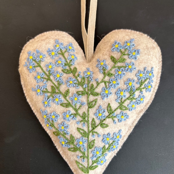 Enya Hanging Heart Embroidery Kit by Hannah Burbury Designs®- Berry ...