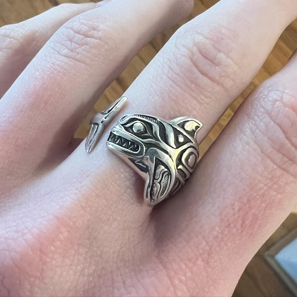 Native Collection - Orca Ring in Sterling Silver - Womens - Wrap Ring ...