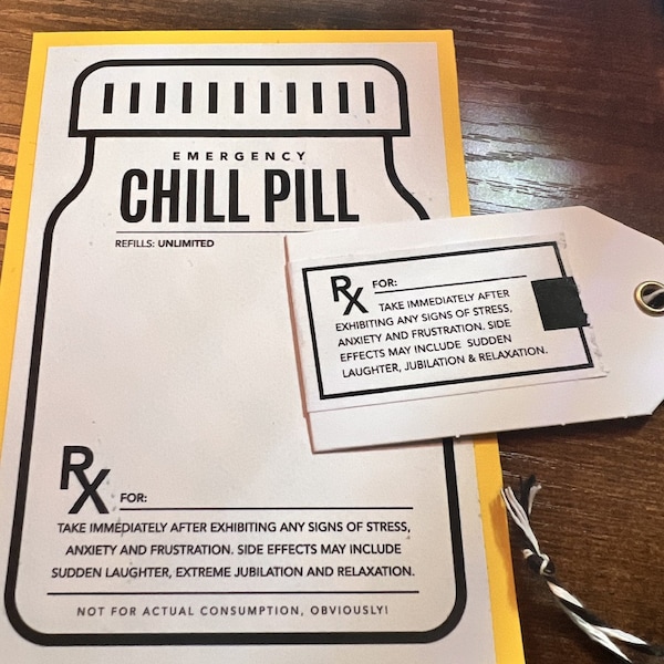 PRINTABLE Chill Pill Tags - Digital PDF - Packaging for Handmade Happy ...