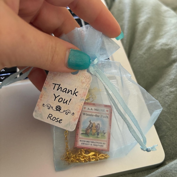 The BFG With Tiny Heart Charm - Miniature Book Necklace - Etsy