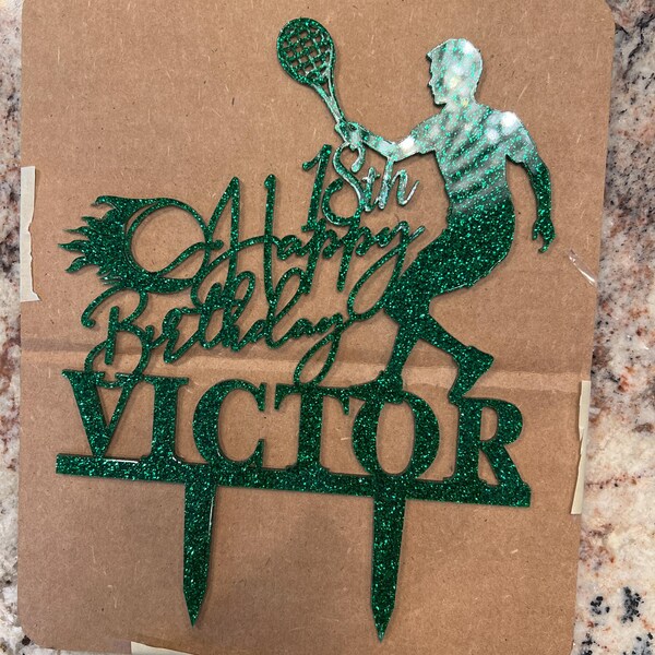 Male Runner Birthday Cake Topper, Custom Running Man Cake Topper ...