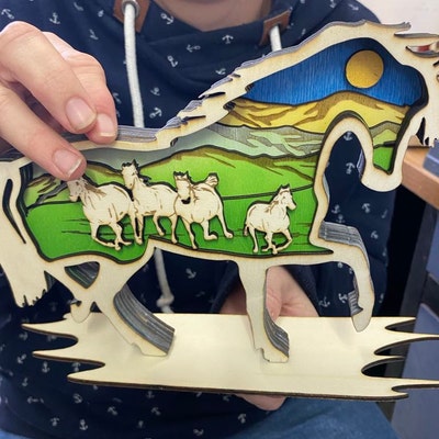 Laser Cut Files 8 Layer Art Piece for Glowforge Multi-layer - Etsy