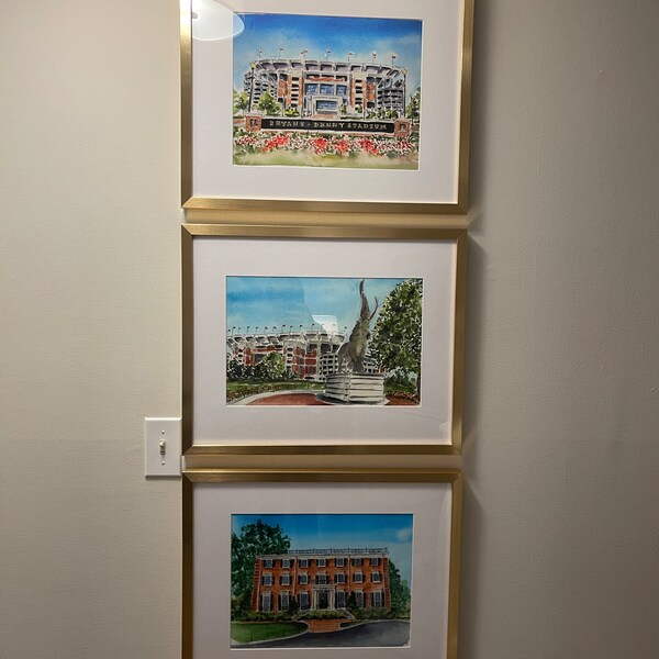 University of North Carolina Charlotte UNCC Student Union Watercolor ...