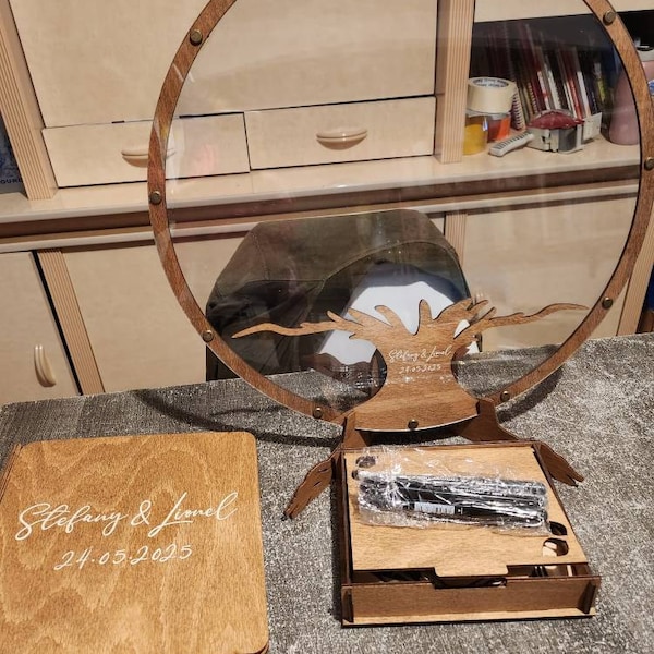 Wedding Card Box, Family Tree Card Box With Slot for Wedding, Rustic ...