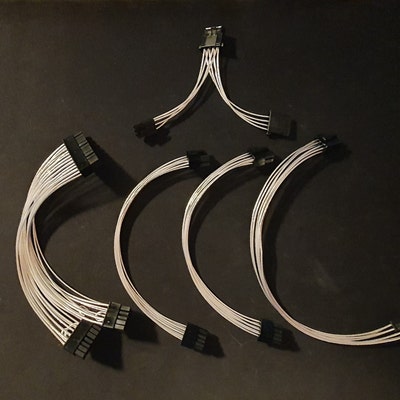 Customized Corsair Full Modular Psu Cables Sleeved Silver Plated Cables ...