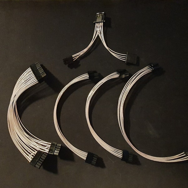 Customized Corsair Full Modular Psu Cables Sleeved Silver Plated Cables ...
