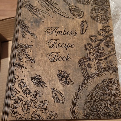 Personalized Wooden Recipe Book Binder Custom Journal Cookbook Notebook ...