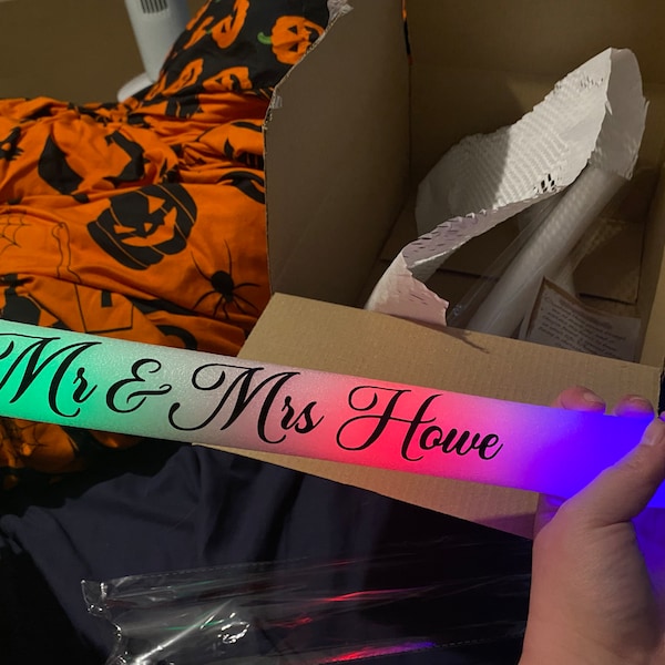 Personalised Foam Glow Sticks, LED Foam Glow Sticks, Party Accesories ...