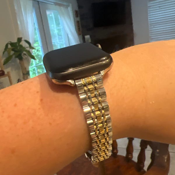 Mixed Metal Stainless Steel Apple Watch Band and Bracelet Stack by ...