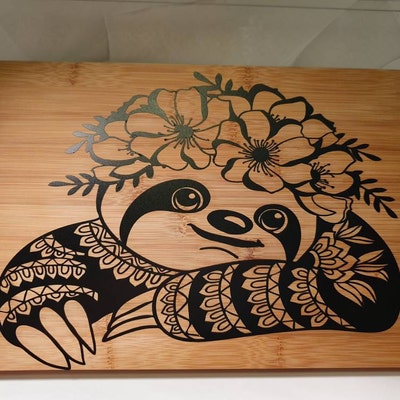 Lazy Sloth Svg Flower Crown Svg Mandala Sloth Cricut Cut File Iron on ...