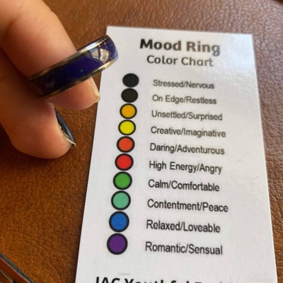 Retro Vintage Mood Ring Stainless Steel, Color Chart Included, Men's ...