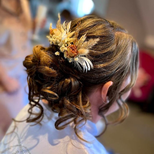 Boho Hair Pins Dried Flower Bouquet Bohemien Hair Accessory Rustic ...