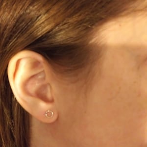 Tiny Circle Earrings Gold, Silver or Rose Gold Geometric Small Studs 14k Gold Studs Minimalist ...