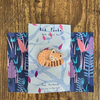 Red Panda Enamel Pin Cute Animal Pin, Pin Badge, Hard Enamel Pin ...