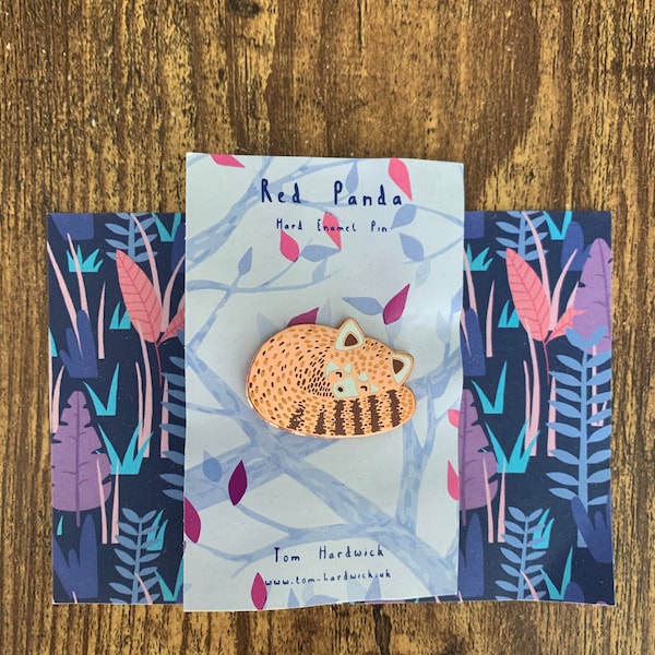 Red Panda Enamel Pin - Cute Animal Pin, Pin Badge, Hard Enamel Pin ...