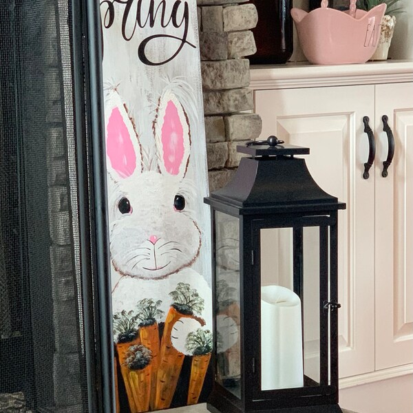 CUTE Bunny Porch Sign, Spring Porch Sign, Spring Porch Leaner, Easter ...
