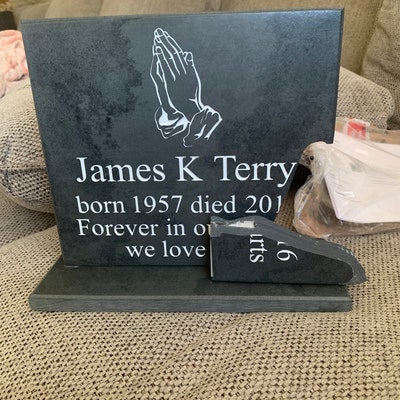 Memorial Headstone on Plinth Large With Motif - Etsy