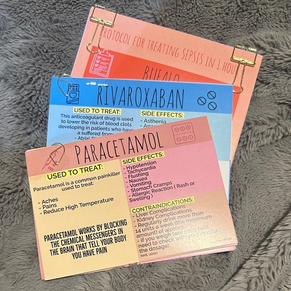Nursing Essential Flashcards Pack of 8. - Etsy UK