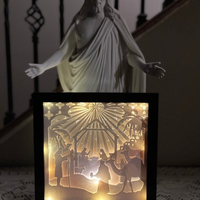 The Nativity, Religious, Christian Christmas Papercutting 3d Shadowbox ...