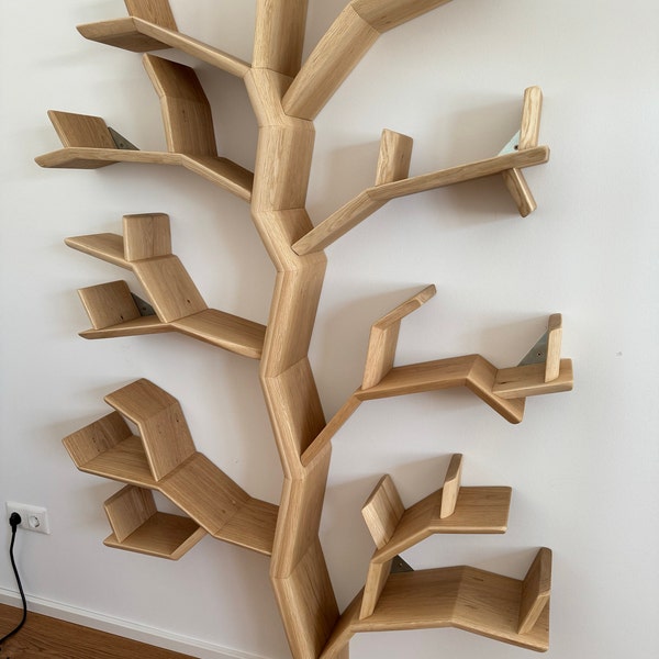 Handmade Oak Tree Bookshelf: Rustic Woodland Shelf - Etsy