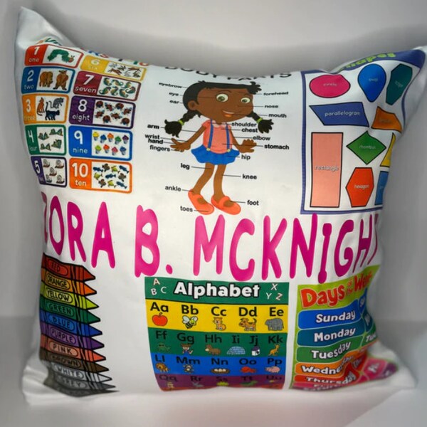Pillow. Learning Pillow | Educational Gift | Personalized Kids Birthday ...