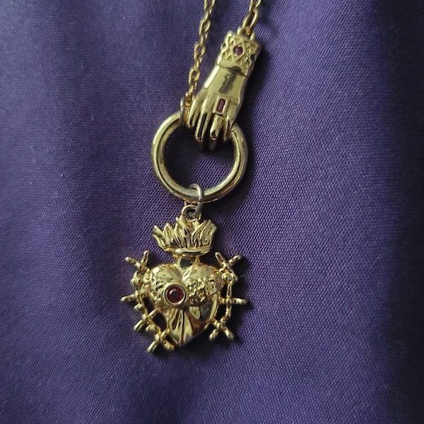 14K Gold Immaculate Heart of Mary With Seven Swords, Milagros Catholic ...