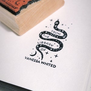 Initials Library Stamp Custom Self Inking Ex Libris Stamp | Etsy