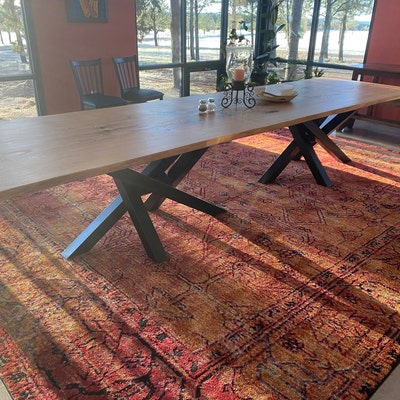 Metal Dining Table Legs set of 2. T Shape Steel Table Legs. - Etsy