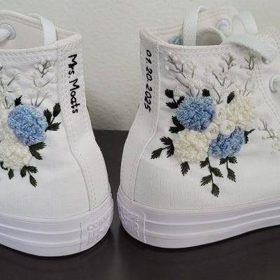 Embroidered Converse/sunflower Converse/wedding Sunflowers Converse ...