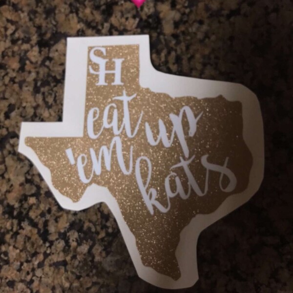GLITTER SHSU Eat 'em up Kats Decal | Sam Houston State Decal | Yeti ...