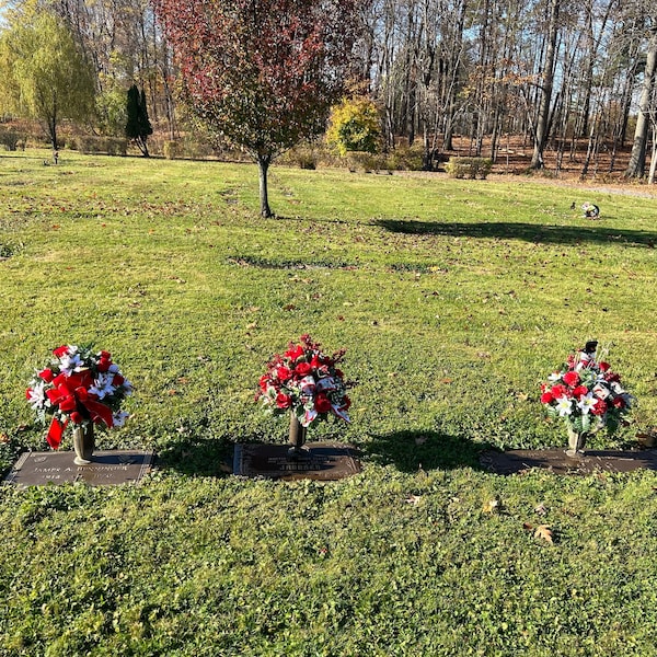 Fall Bow in Bright Colors Cemetery Saddle, Flowers for the Cemetery ...