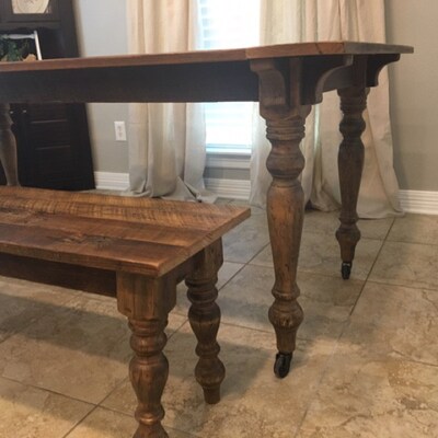 2 Sets of Hand Made Table Legs and Bench Legs Wooden Pine Dining Room ...