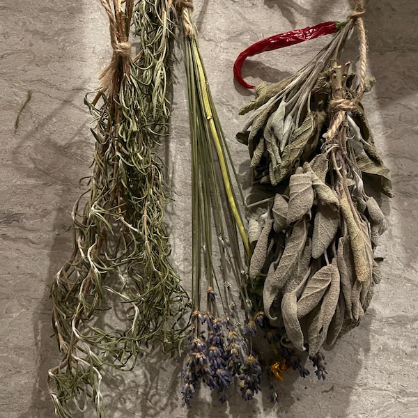 Dried Organic Herbs, Herb Bundles, Lavender, Rosemary, Thyme, Sage ...