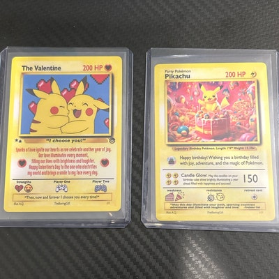 Pikachu Anniversary Pokemon Card Gift for Him or Her, Wedding, Birthday ...