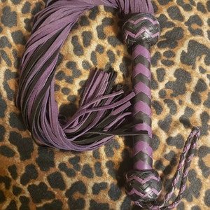 Gorgeous RED ROSE Leather Flogger Cat of 9 Tails | Etsy