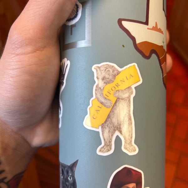 Funny Emotional Support Iced Coffee Sticker Vinyl Sticker Laptop ...